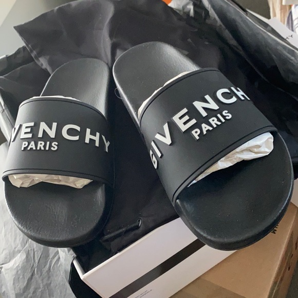Givenchy | Shoes | Givenchy Logo Slides Sandal 37 | Poshmark